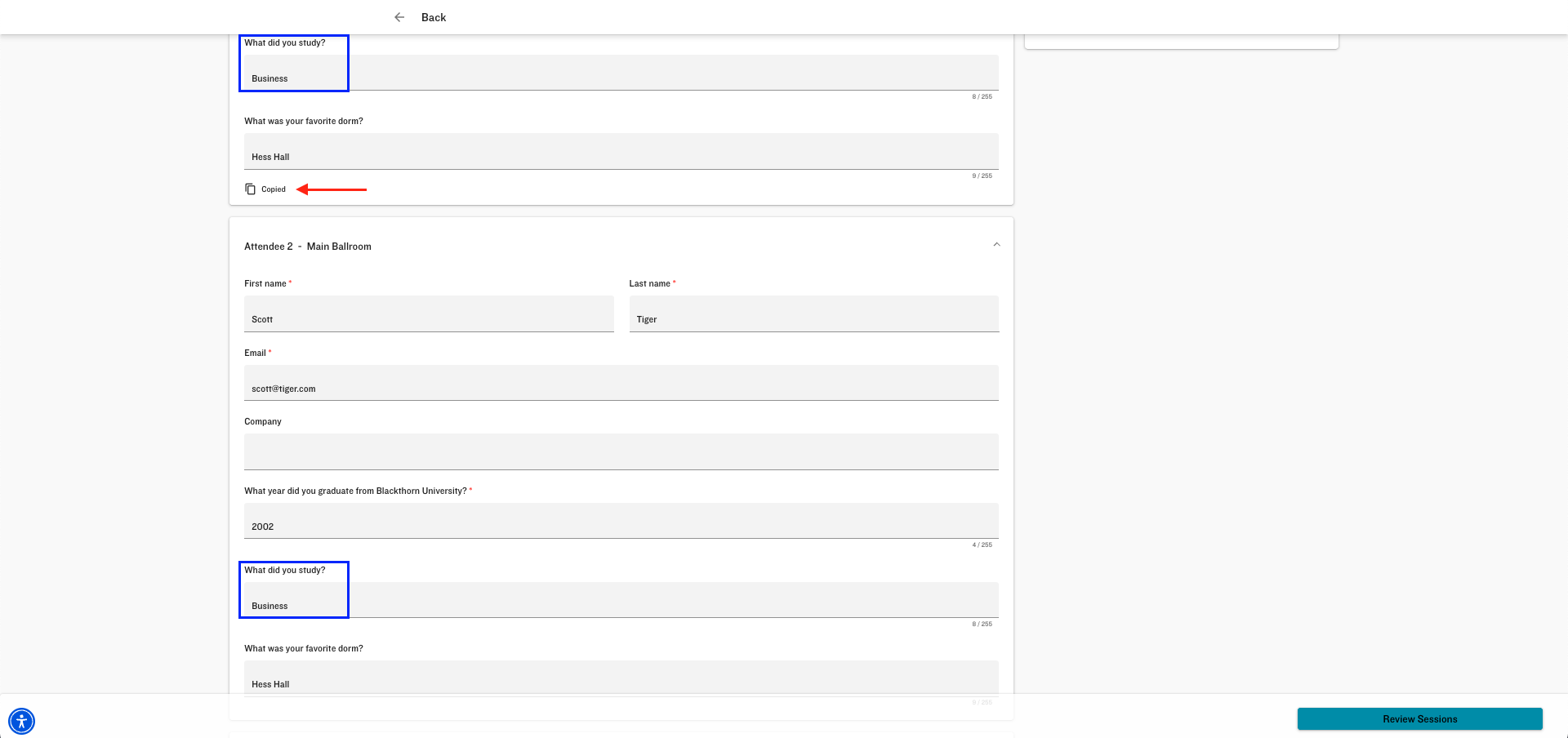 Attendee Group Checkout Process
